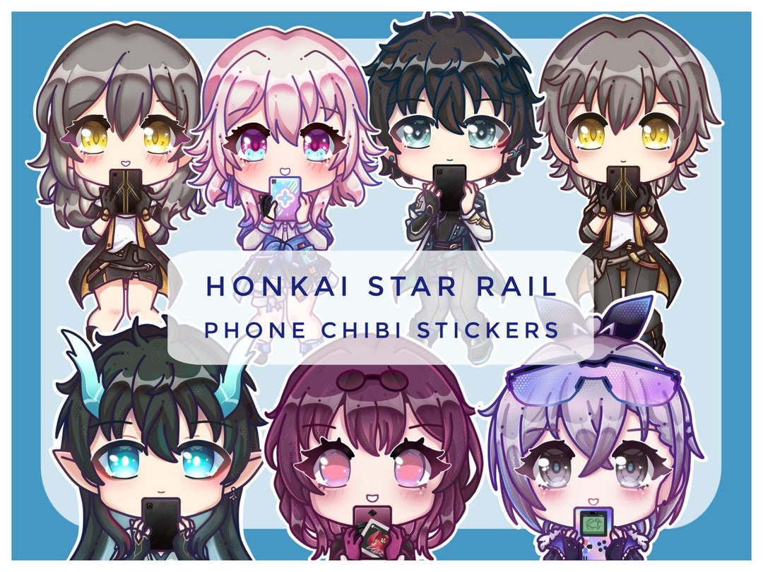 Honkai Star Rail Chibi Phone Holographic and Vinyl Stickers march 7th ...