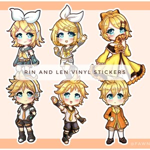 Vocaloid Kagamine Rin and Kagamine Len Holographic and Vinyl Stickers ...