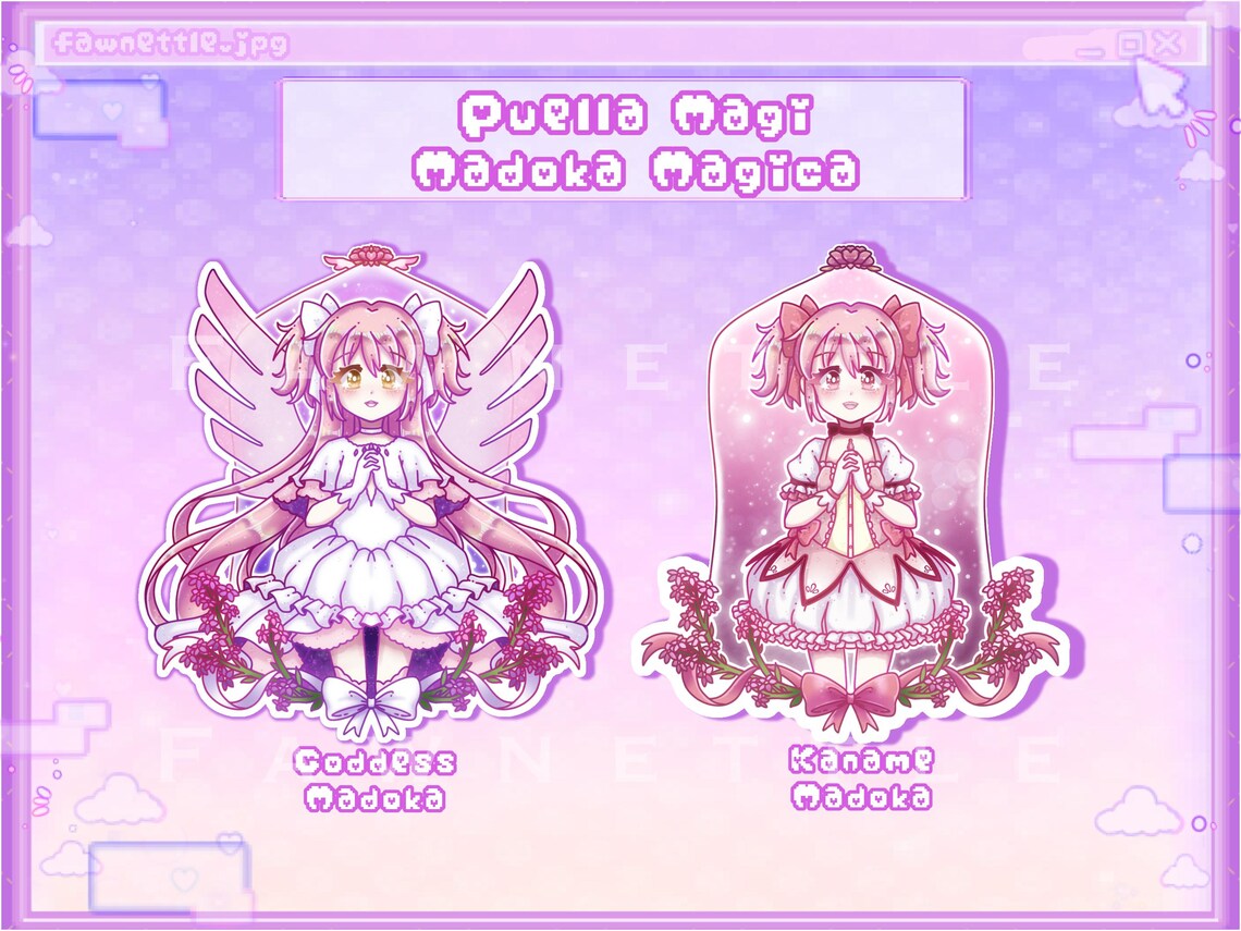 Madoka Magica Die-cut Vinyl Laminated Stickers [puella Magi Madoka ...