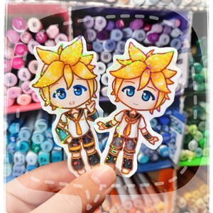Vocaloid Rin and Len Holographic and Vinyl Stickers weatherproof Die ...