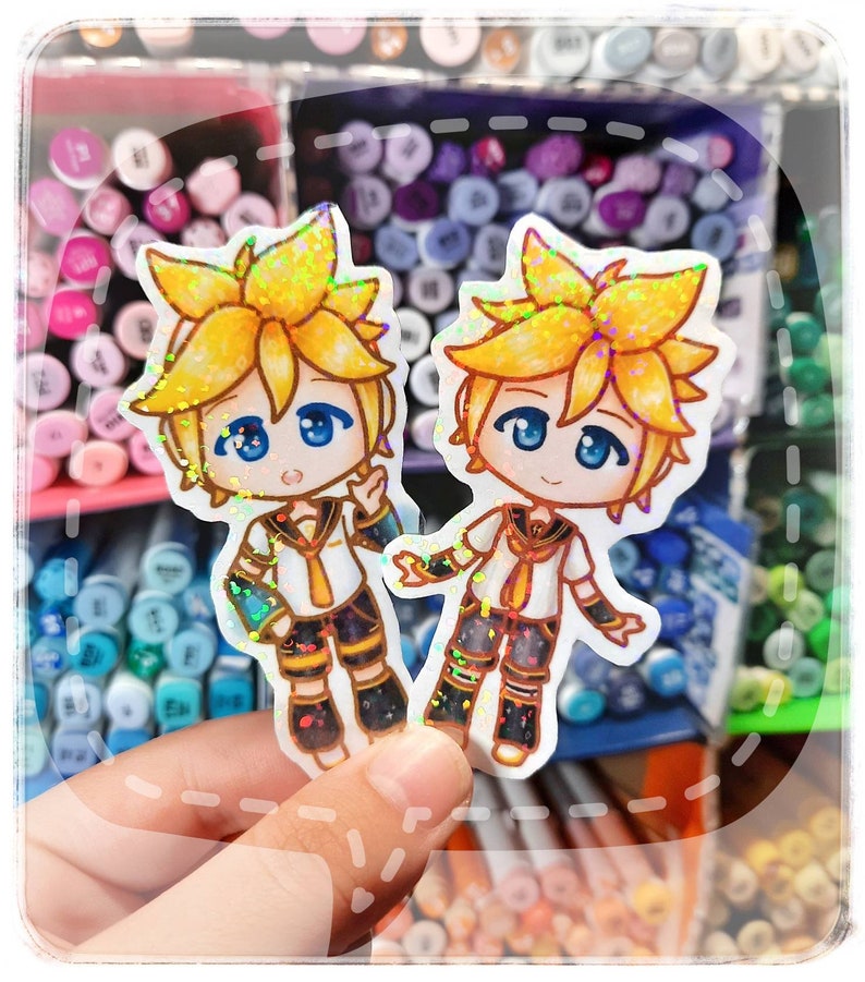 Vocaloid Rin and Len Holographic and Vinyl Stickers - Etsy