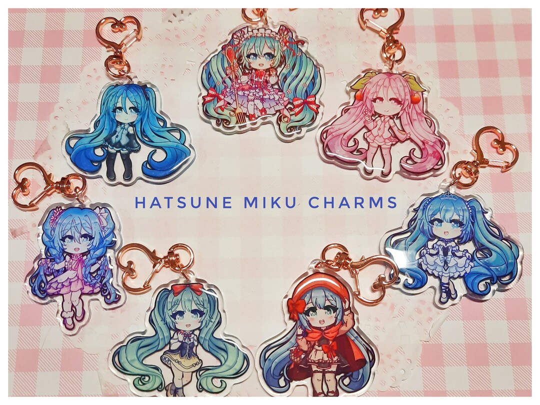 Vocaloid Hatsune Miku Acrylic Charms cute Kawaii Anime Keychains ...