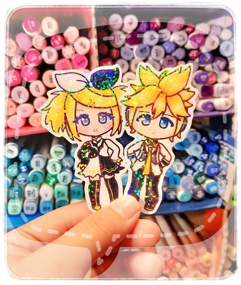 Vocaloid Rin and Len Holographic and Vinyl Stickers - Etsy