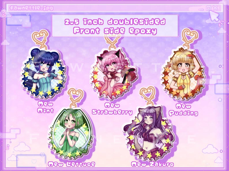 Tokyo Mew Mew Acrylic Charms [cute Kawaii Anime Acrylic Charm Keychains ...