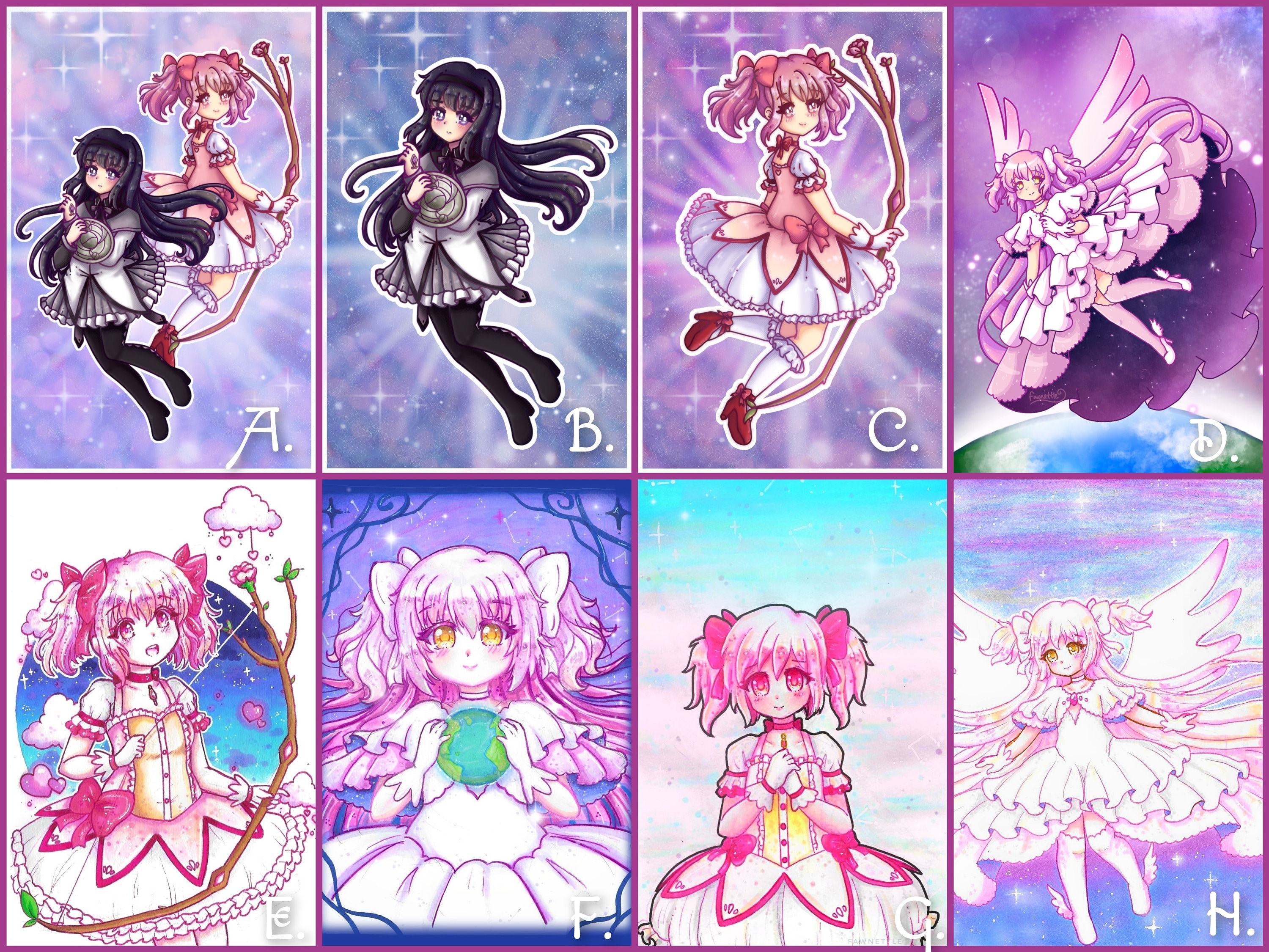 Anime Mini Art Print Bundles genshin Impact Madoka Magica - Etsy