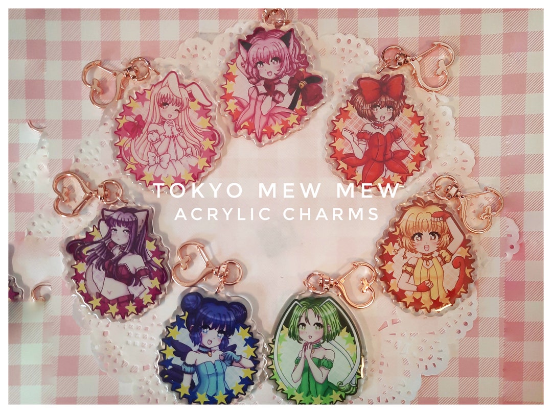 Tokyo Mew Mew Acrylic Charms cute Kawaii Anime Keychains Mew Mew Power ...