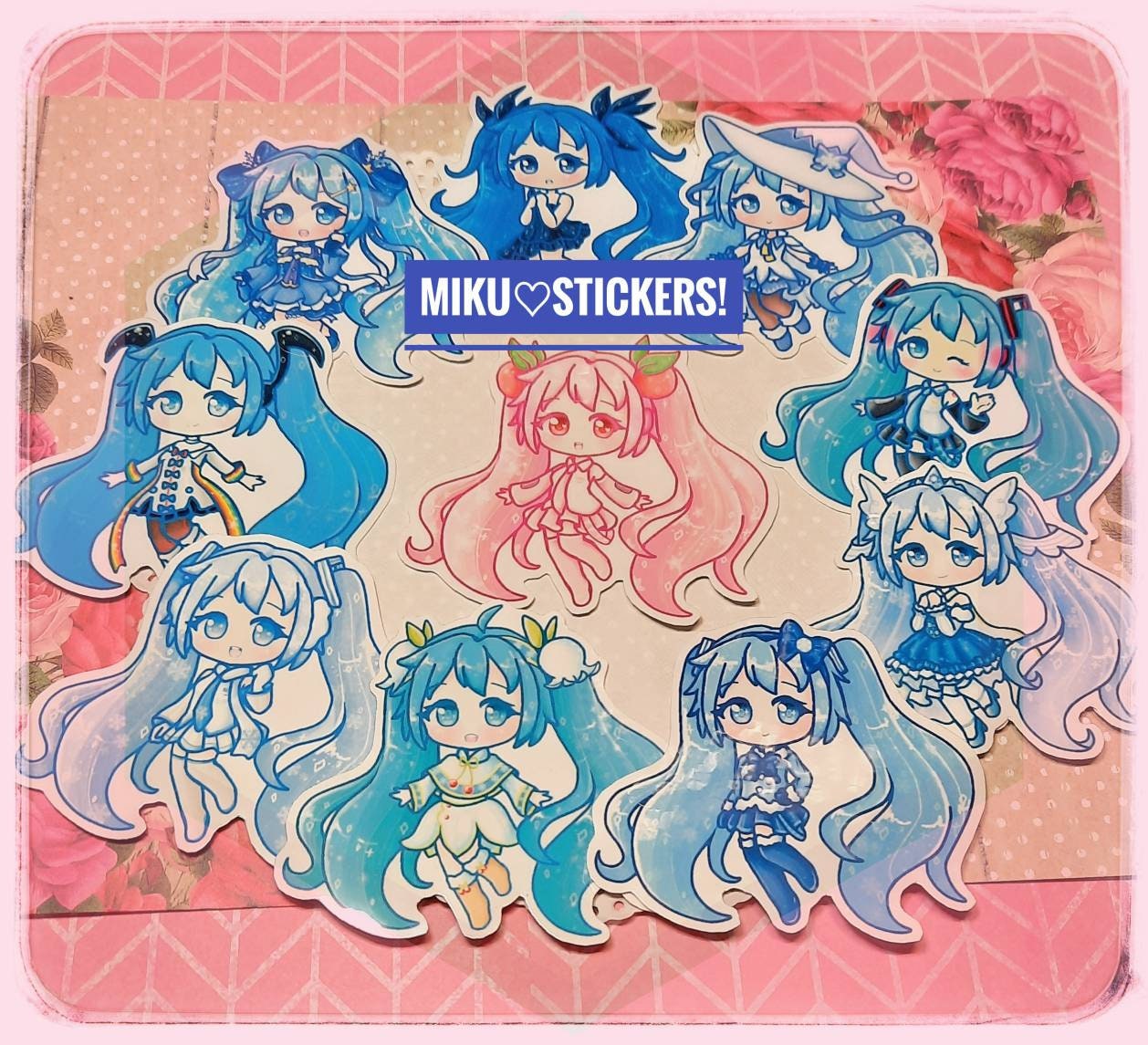 Scrapbooking Embellishments Vocaloid Miku Check Holo Sticker Sheet ...