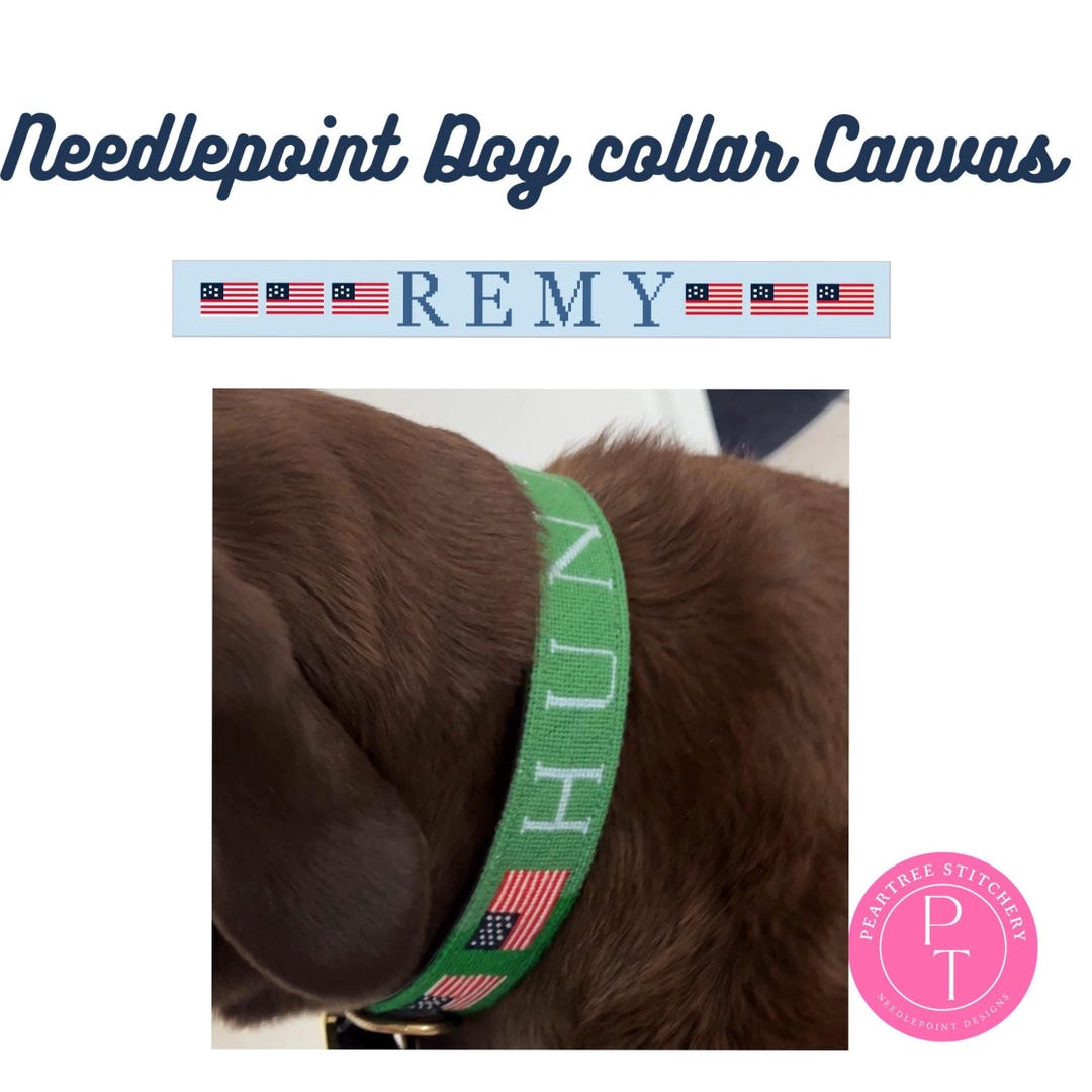 CUSTOM Needlepoint Collar Canvas, Dog Collar, Needlepoint Dog, Custom ...