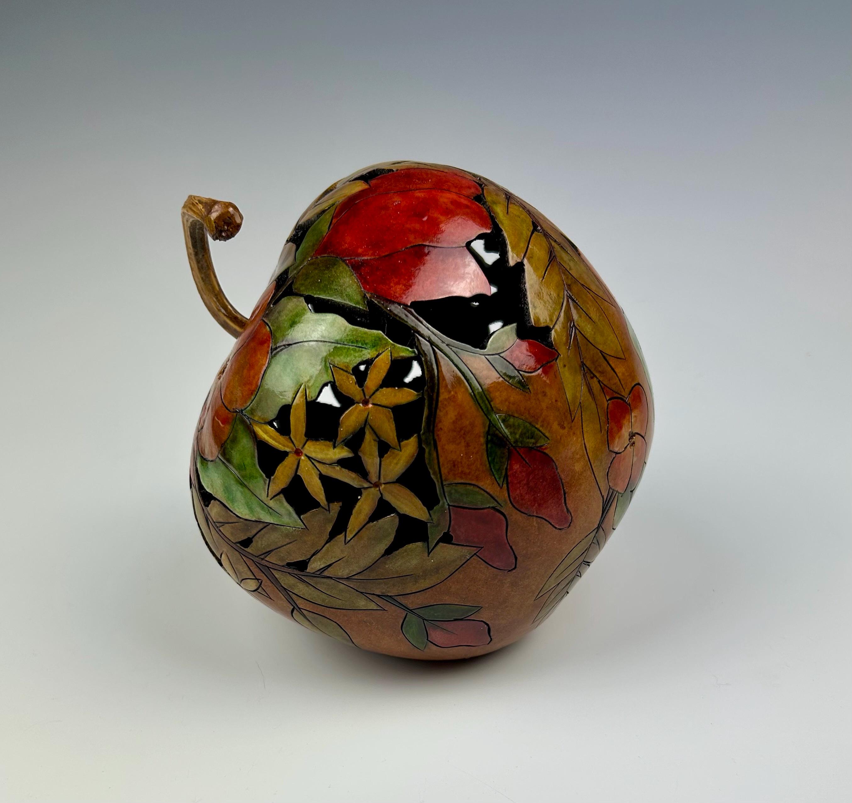 Deep Orange Flowers and Trailing Leaves Incase This Apple Gourd With ...