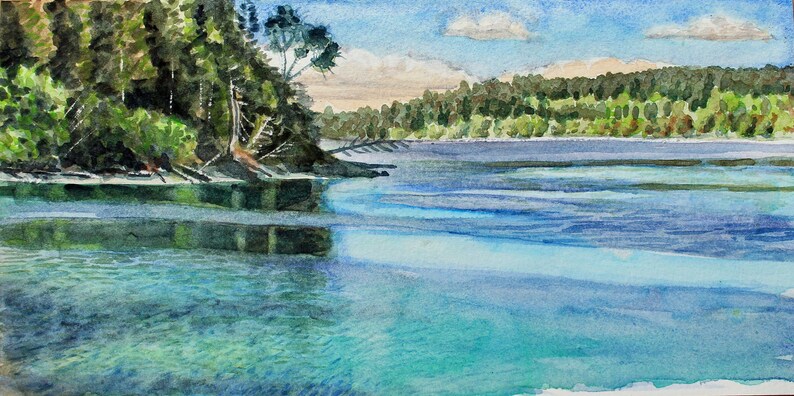 Olalla Bay, Original Watercolor Painted on Location - Etsy