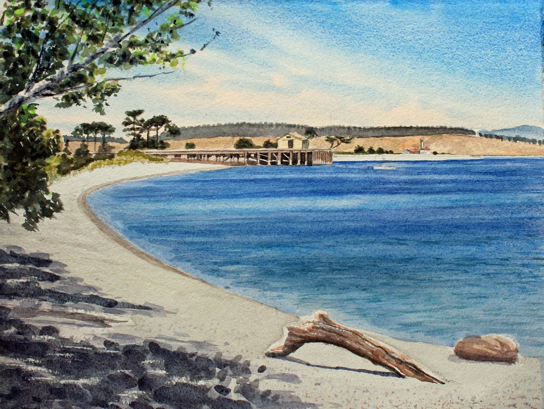 Fort Warden Beach, Port Townsend, Original Watercolor - Etsy