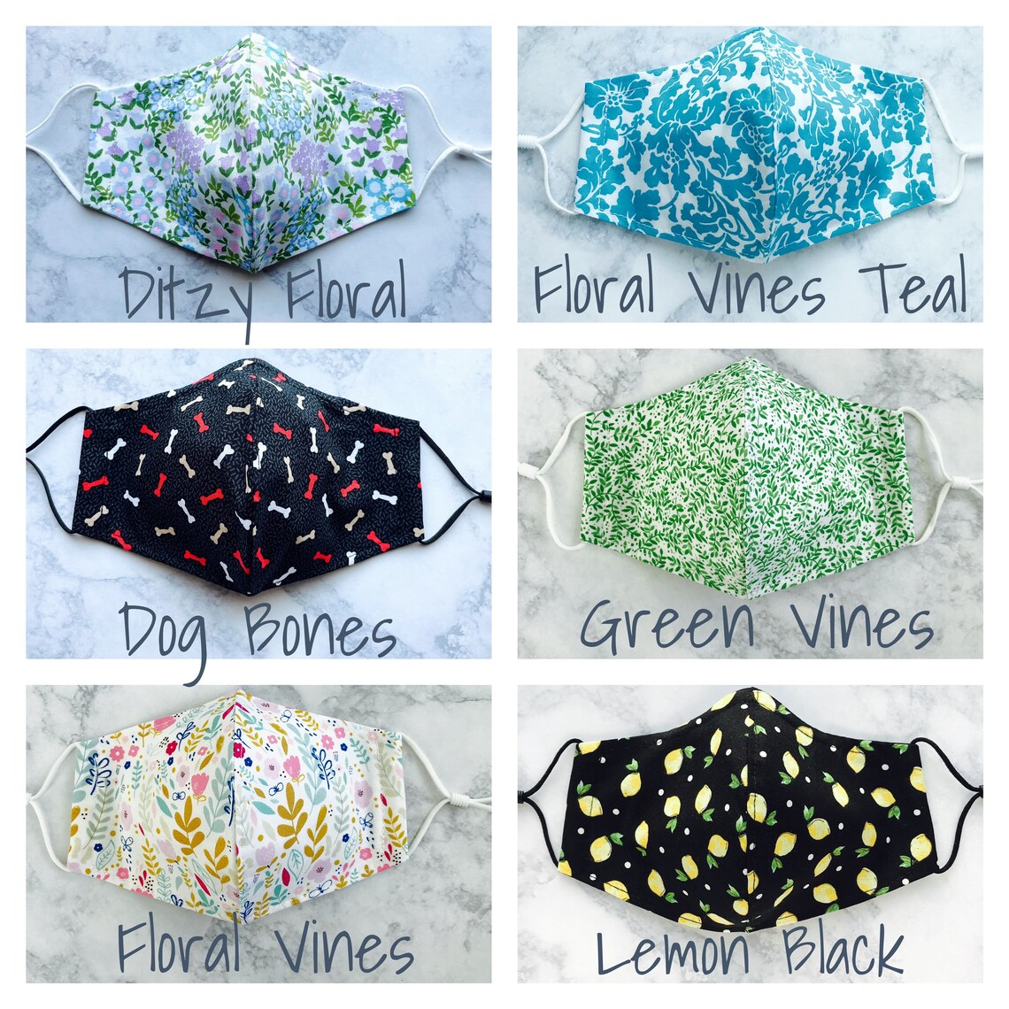 3 Layer Face Mask 100% Cotton Filter Pocket Adjustable - Etsy