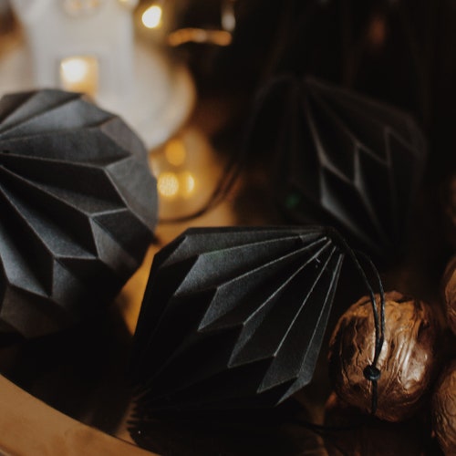 Origami Set black / Paper Decoration / Festive - Etsy