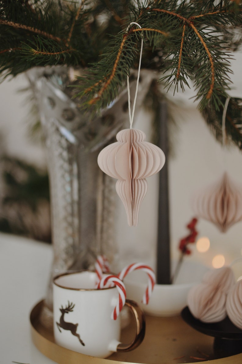 Paper Tree Ornaments Decoration / SET of 4 / Christmas - Etsy