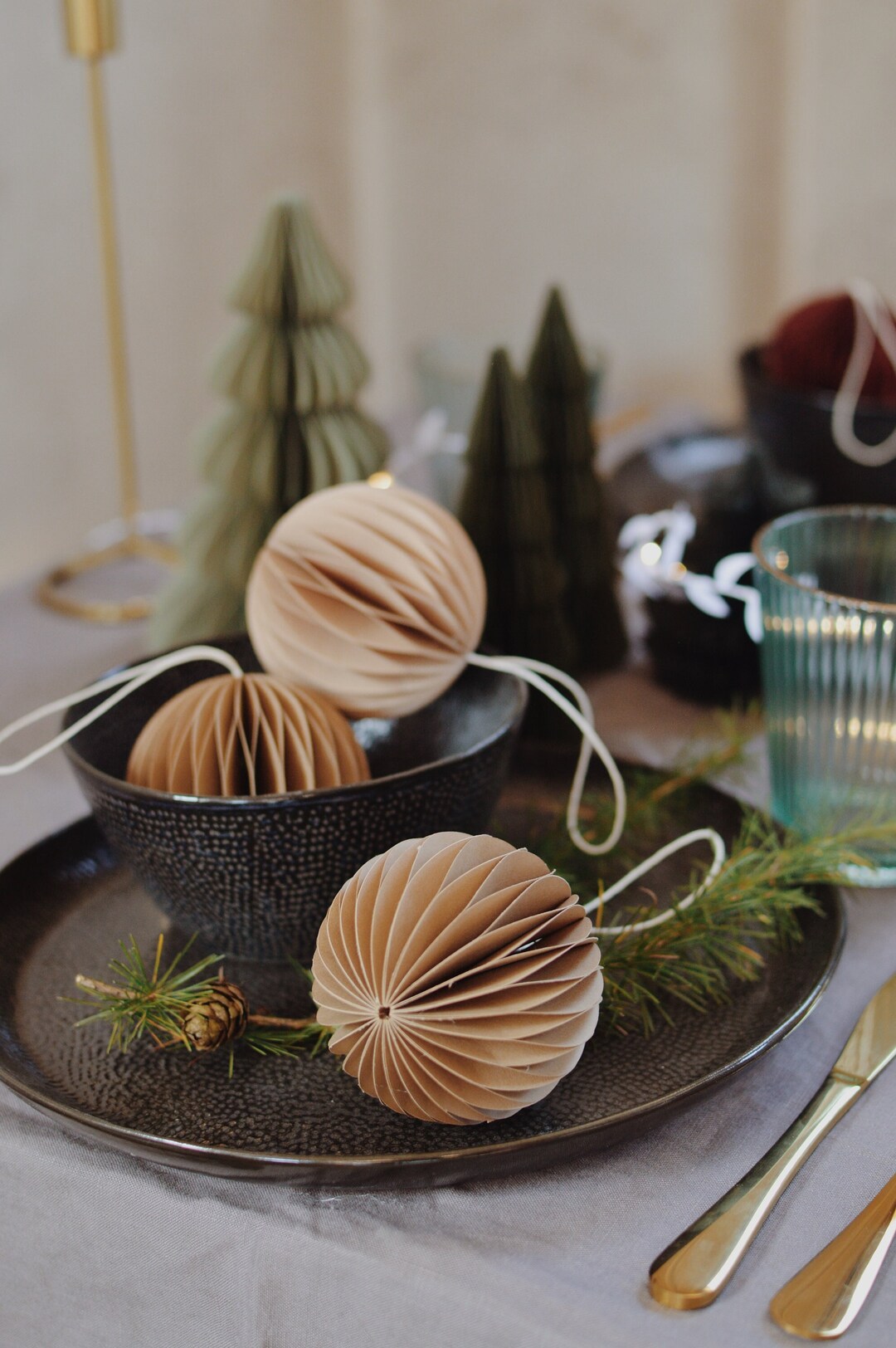 Natural Snowball Paper Decoration/set 3 Pcs/, Christmas Decoration ...