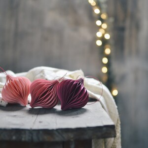 Pink Drops Paper Decoration/set 3 Pcs/, Christmas Decoration, Paper ...