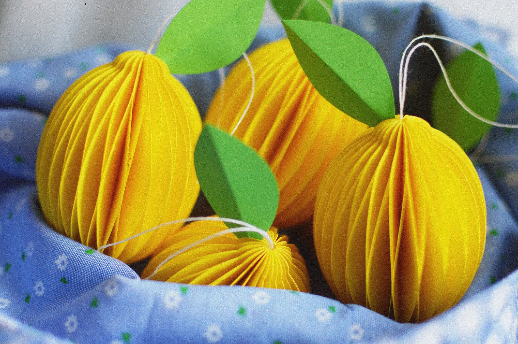 Lemon Paper Decoration, Honeycomb Decor, Paper Fruit, Scandi Decoration ...