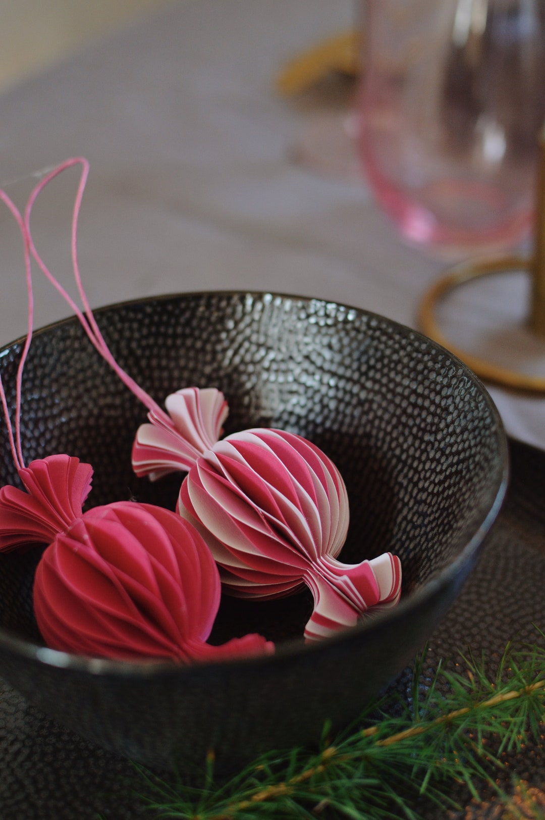 Candy Paper Decoration/set 2 Pcs/, Christmas Decoration, Paper Ball ...