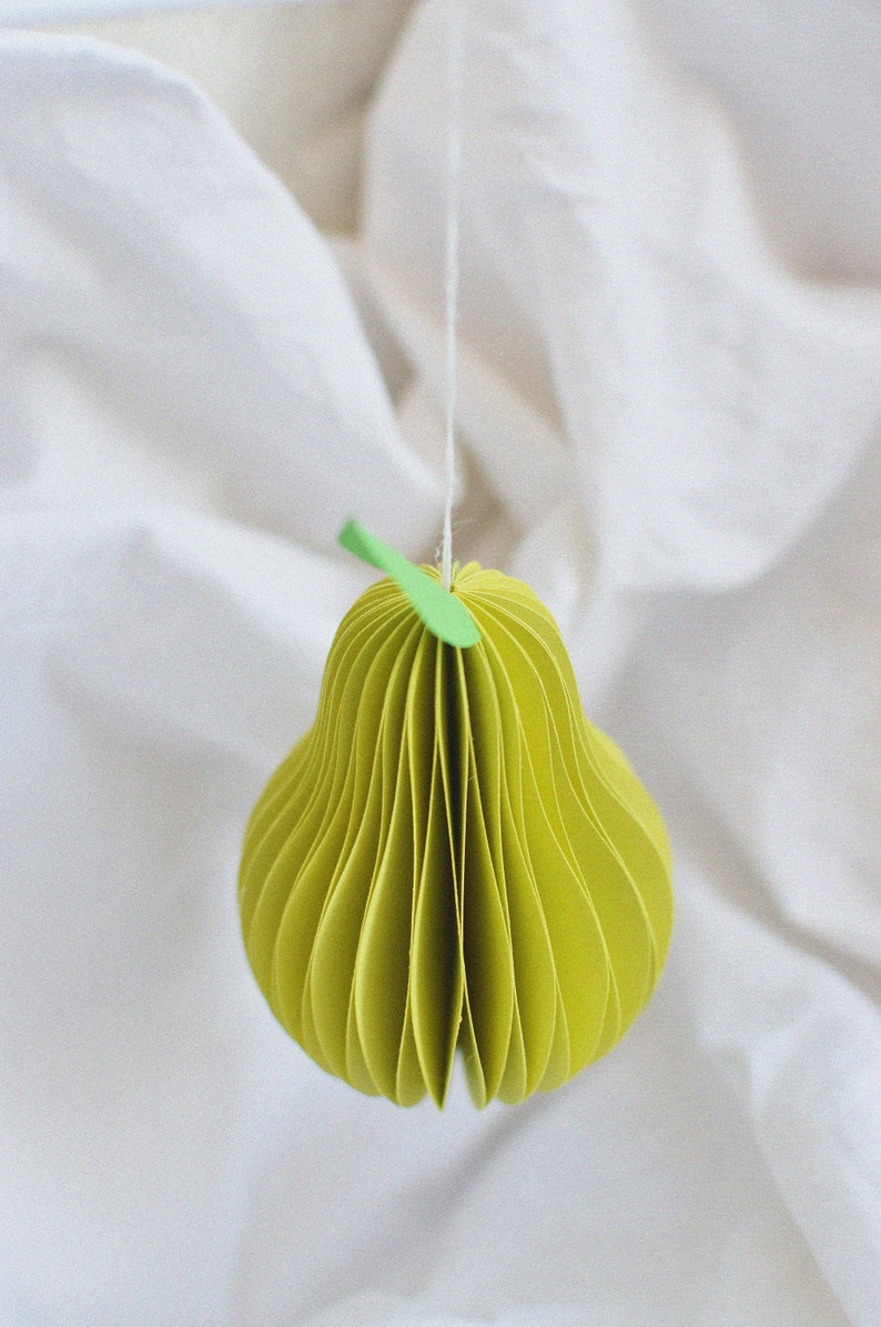 Paper Pear, Honeycomb Fruits, Paper Handmade Decoration, Scandi ...