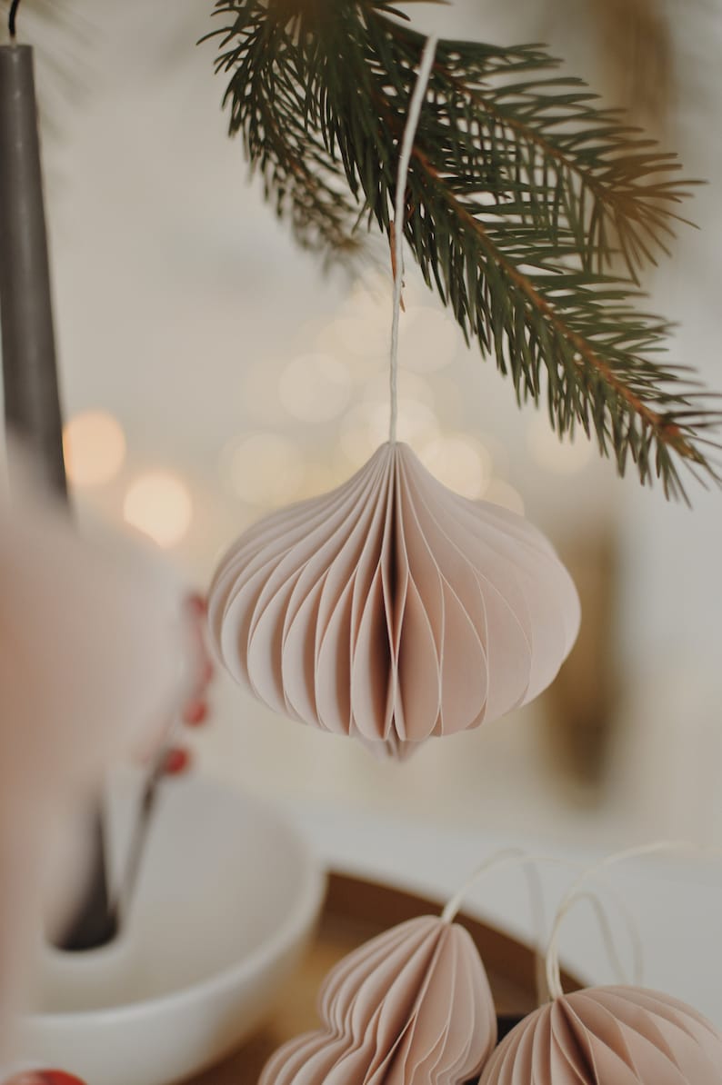 Paper Tree Ornaments Decoration / SET of 4 / Christmas - Etsy