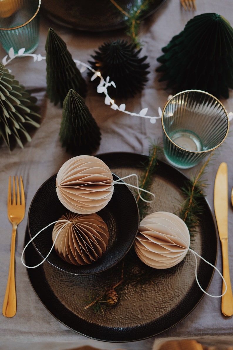 Natural Snowball Paper Decoration/set 3 Pcs/, Christmas Decoration ...