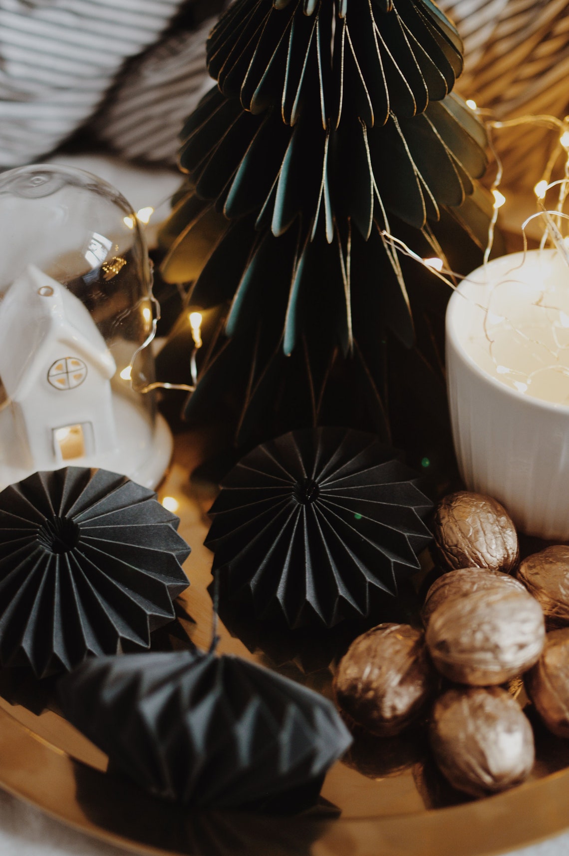 Origami Set "black" / Paper Decoration / Festive Decoration ...