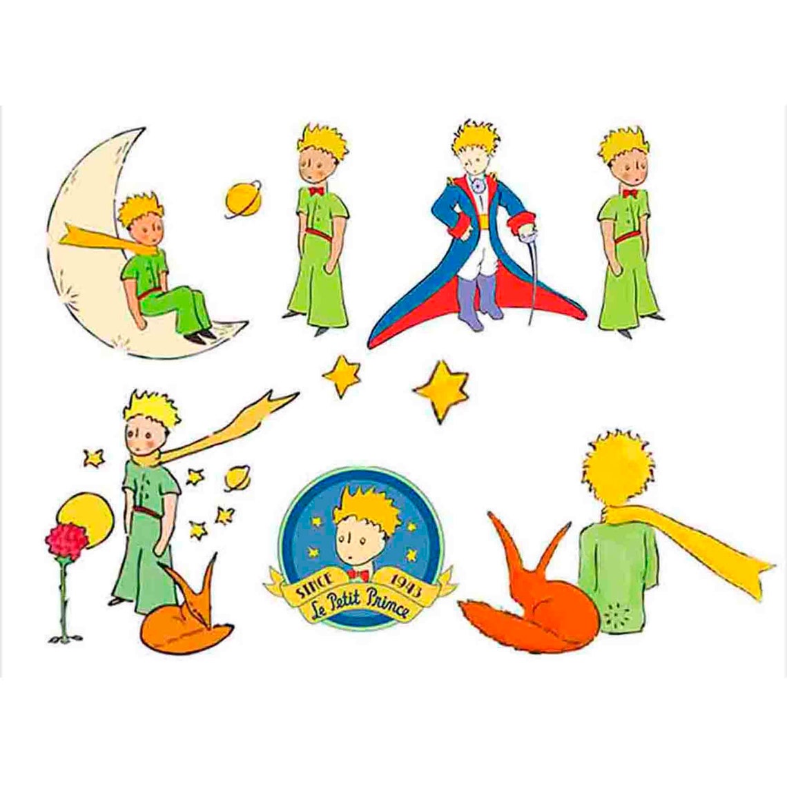 Little Prince Inspired Stickers. Two Sets With 14 Stickers. - Etsy