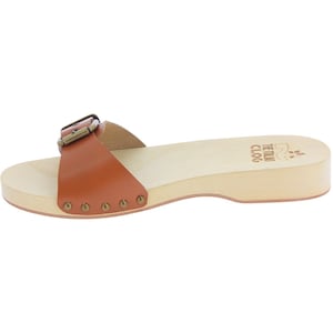 Handmade Men's Wooden Clog Sandals With Adjustable Tan Leather Band ...