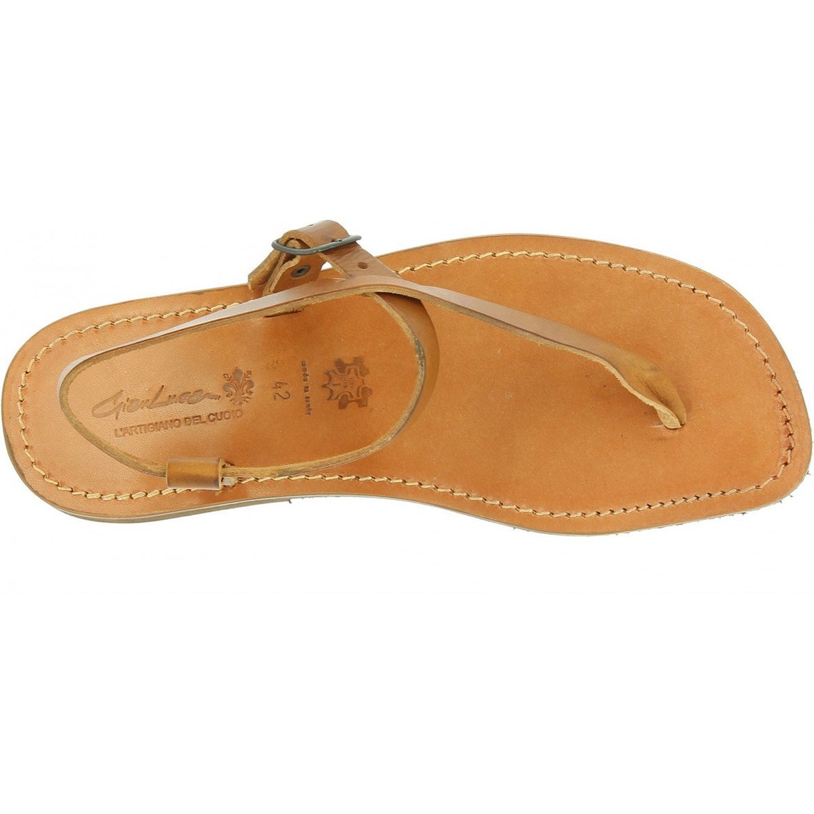 Handmade Tan Leather Thong Sandals For Men Gianluca Etsy