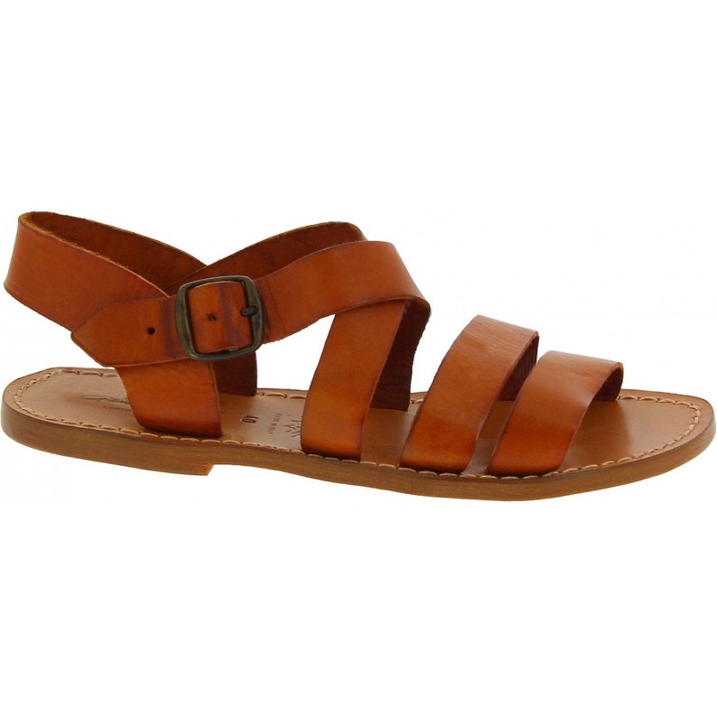 Genuine Tan Leather Women's Franciscan Sandals Handmade in Italy ...