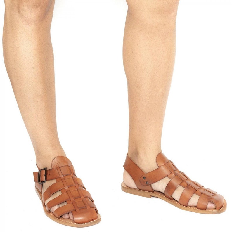 Hand Made Mens Sandals in Vintage Cuir Leather Crafted in Italy ...