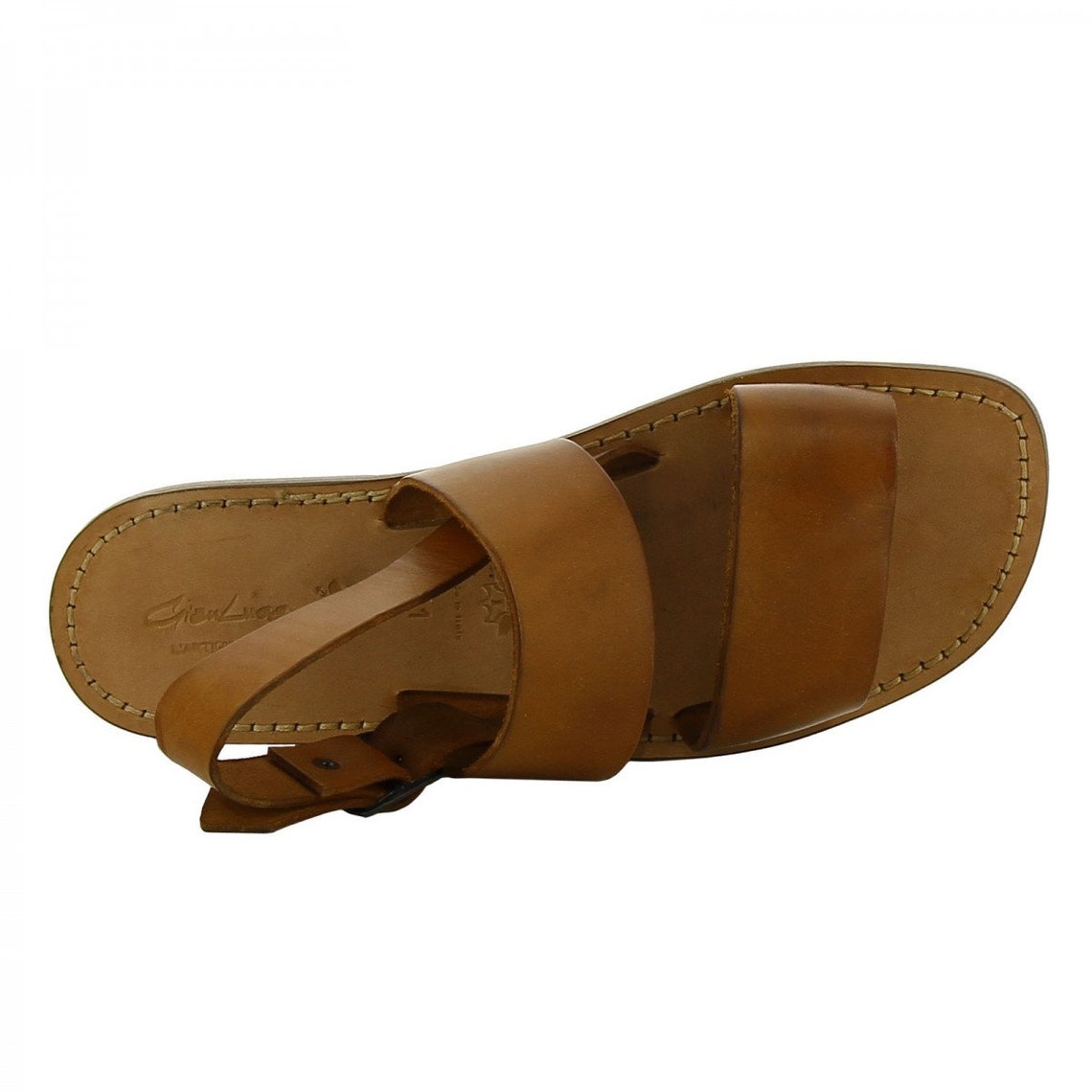 Tan Leather Franciscan Sandals for Men | Gianluca - L'artigiano Del ...