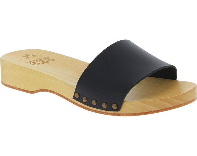 Handmade Wooden Clogs for Men With Black Leather Band the - Etsy