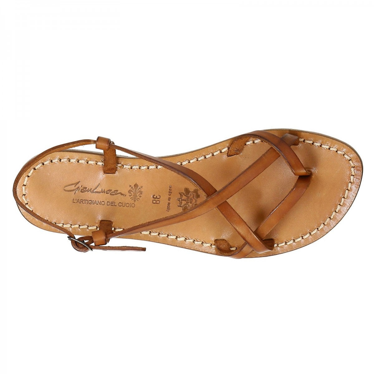 Women's Leather Sandals Handmade in Italy in Vintage Cuir | Gianluca ...