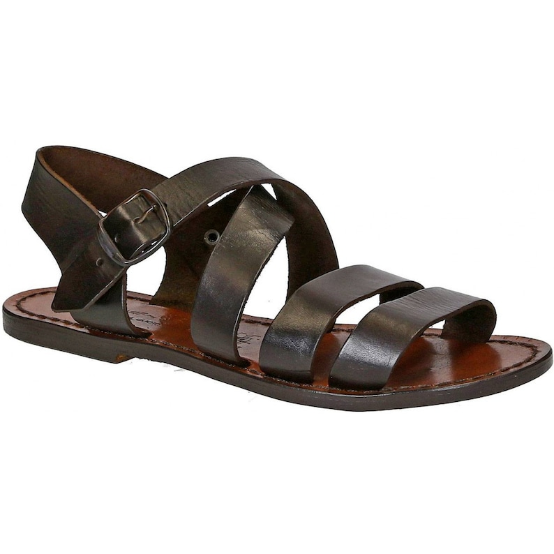 Brown Leather Ladies Franciscan Sandals Handmade in Italy | Gianluca ...