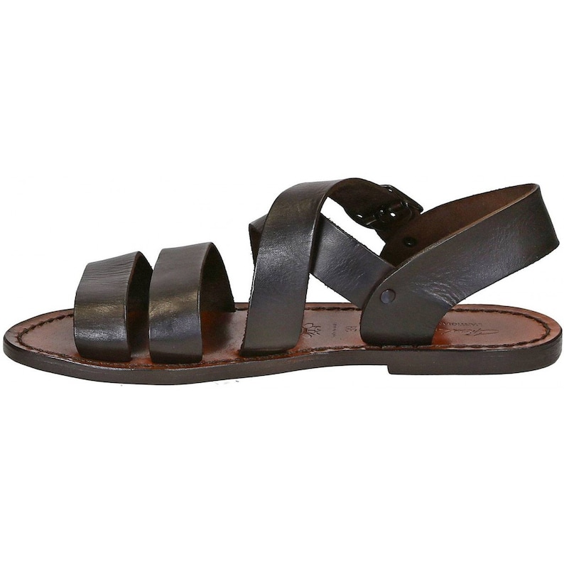 Brown Leather Ladies Franciscan Sandals Handmade in Italy | Gianluca ...