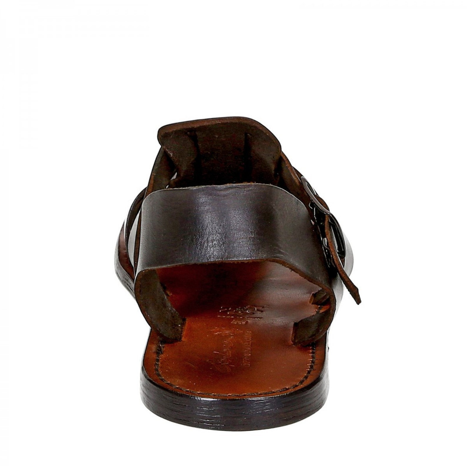 Handmade in Italy Mens Franciscan Sandals in Dark Brown Leather ...