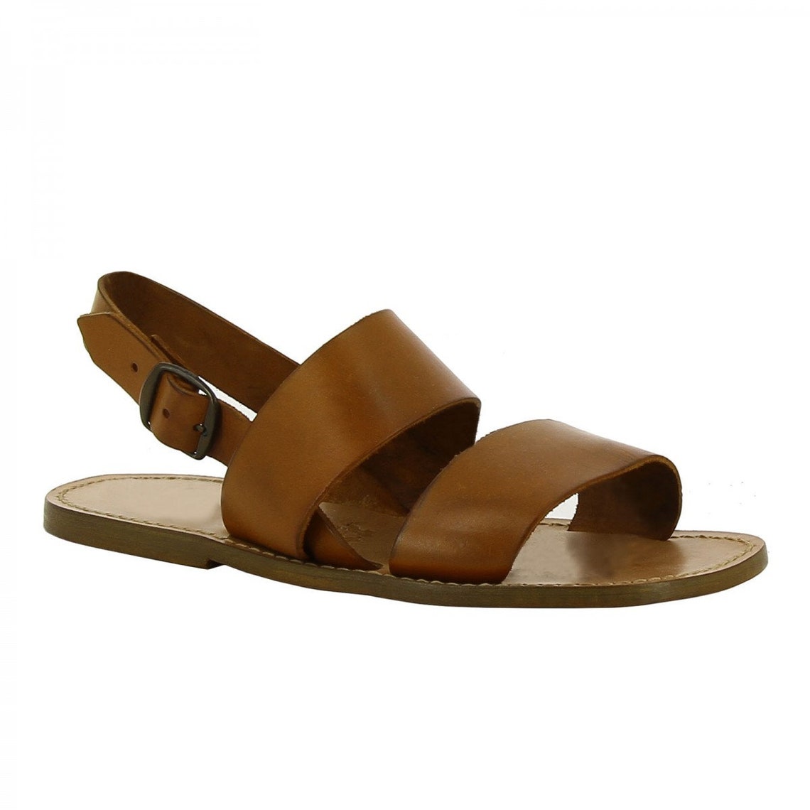 Tan Leather Franciscan Sandals for Men | Gianluca - L'artigiano Del ...