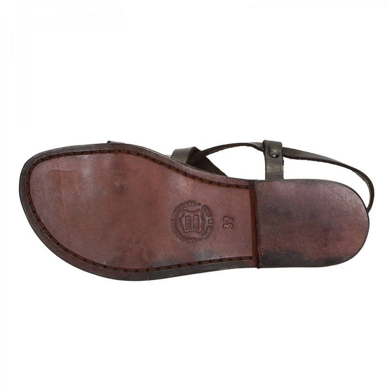 Women's Brown Leather Sandals Hand Made in Italy - Etsy