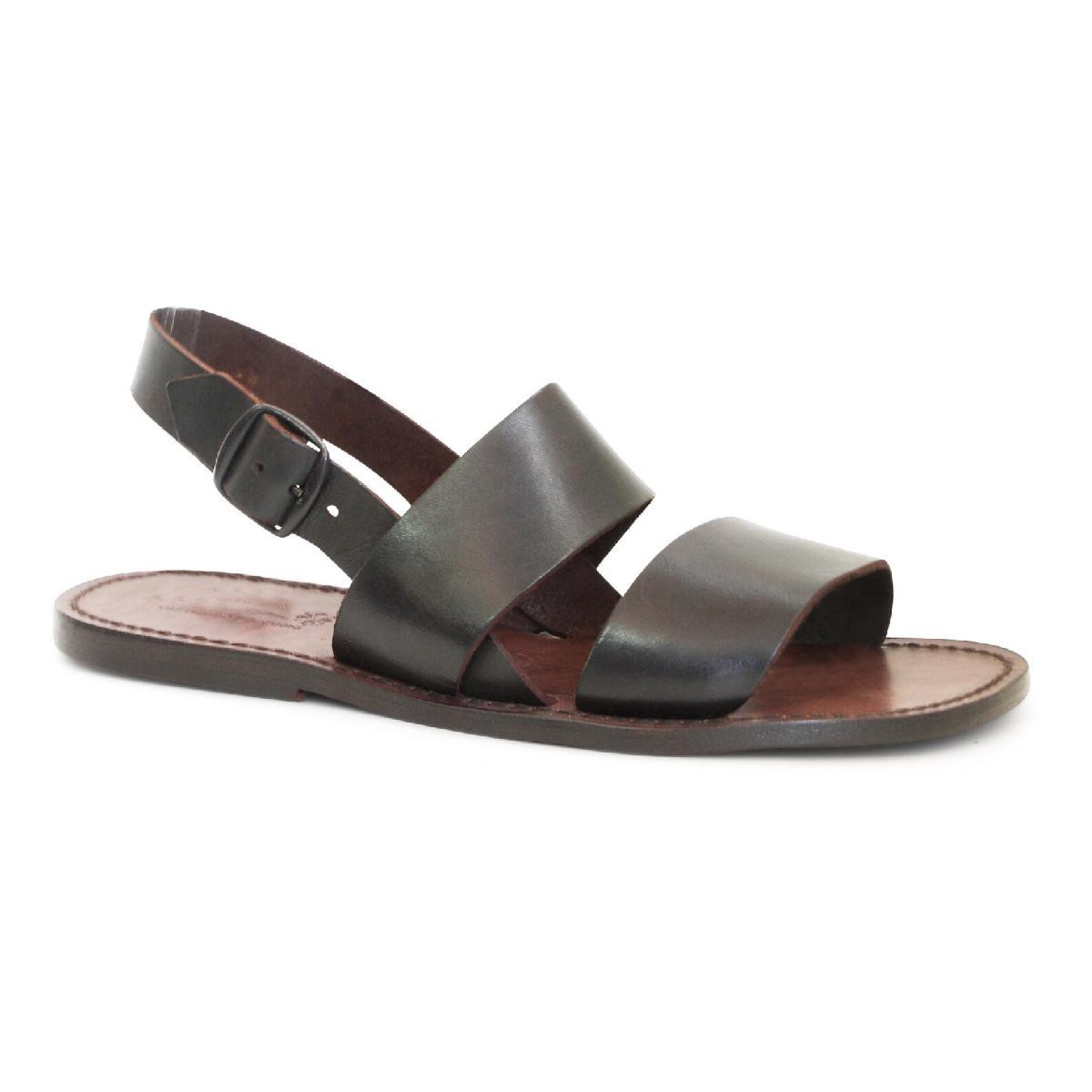 Brown Leather Franciscan Sandals for Men | Gianluca - L'artigiano Del ...