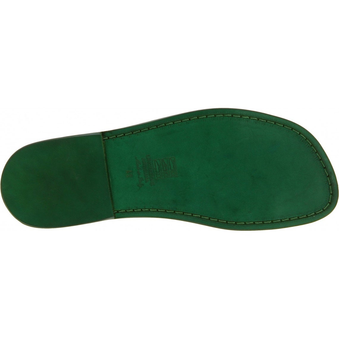 Men's Green Leather Sandals Handmade in Italy | Gianluca - L'artigiano ...