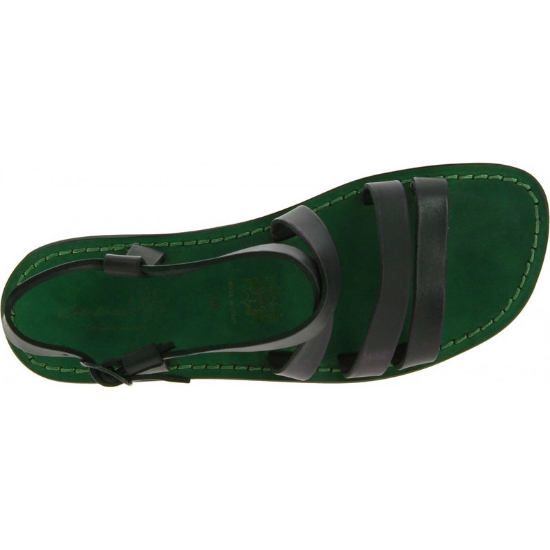 Men's Green Leather Sandals Handmade in Italy | Gianluca - L'artigiano ...