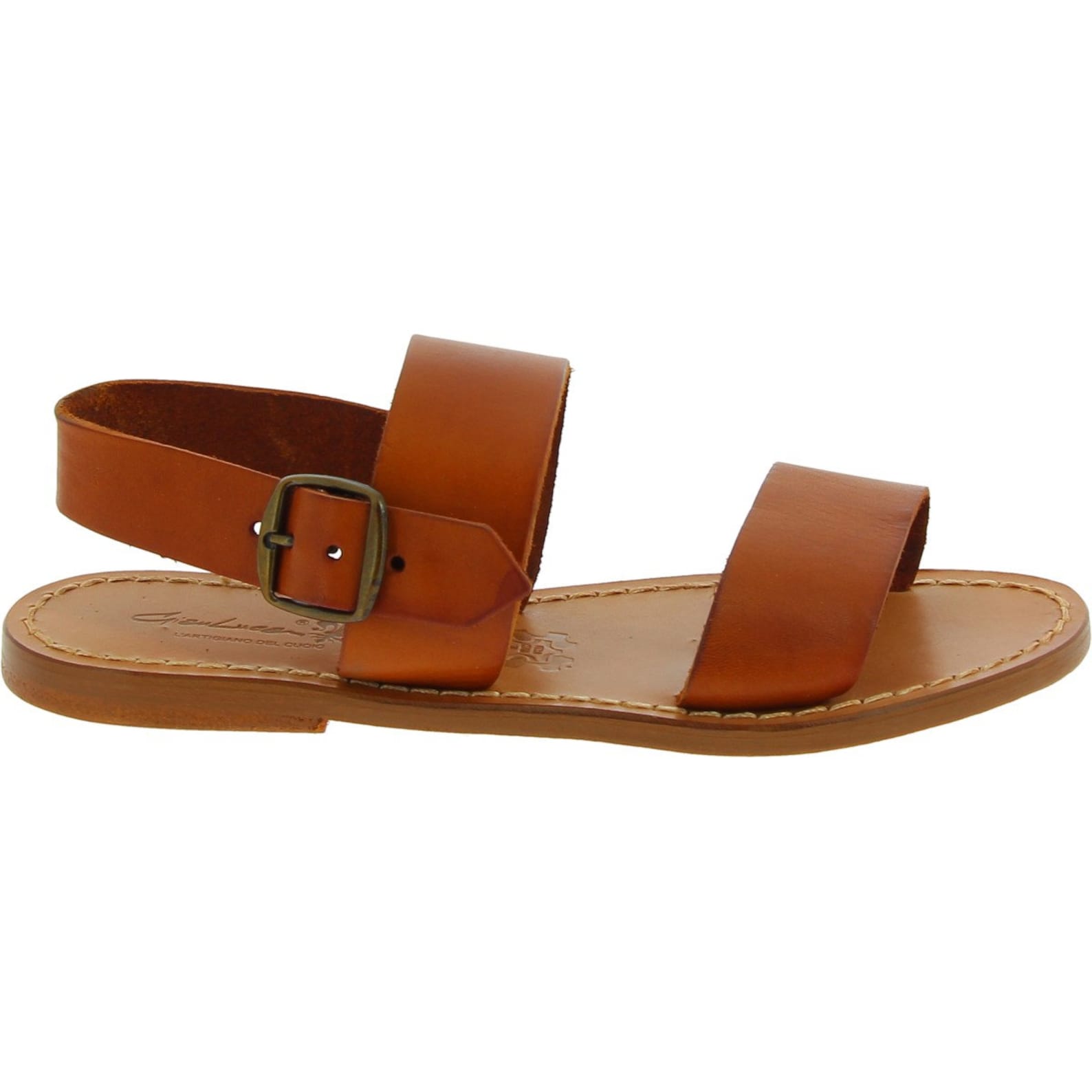 Tan Leather Women's Franciscan Sandals Handmade in Italy | Gianluca - L ...