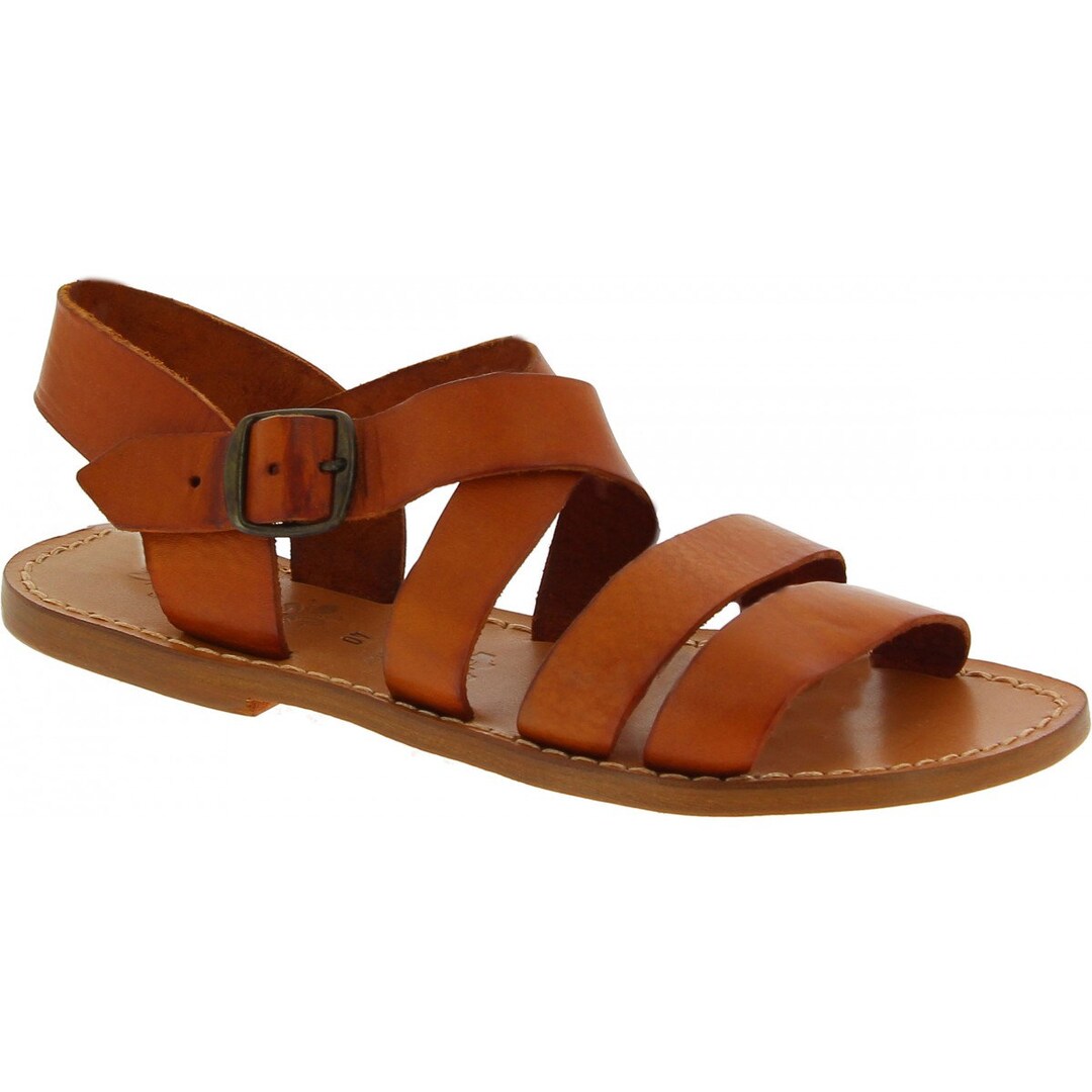Genuine Tan Leather Women's Franciscan Sandals Handmade in Italy ...