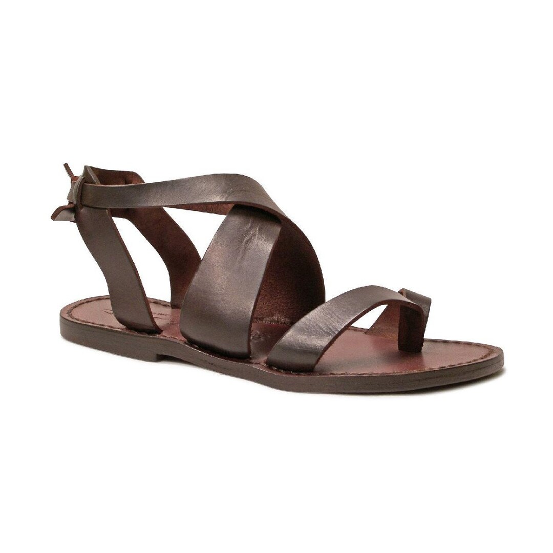 Women Sandals in Dark Brown Leather Handmade in Italy | Gianluca - L ...