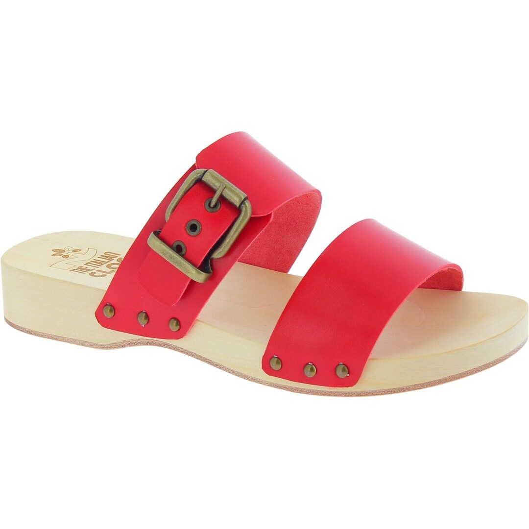 Handmade Clogs for Men With Double Adjustable Red Leather Bands | the ...