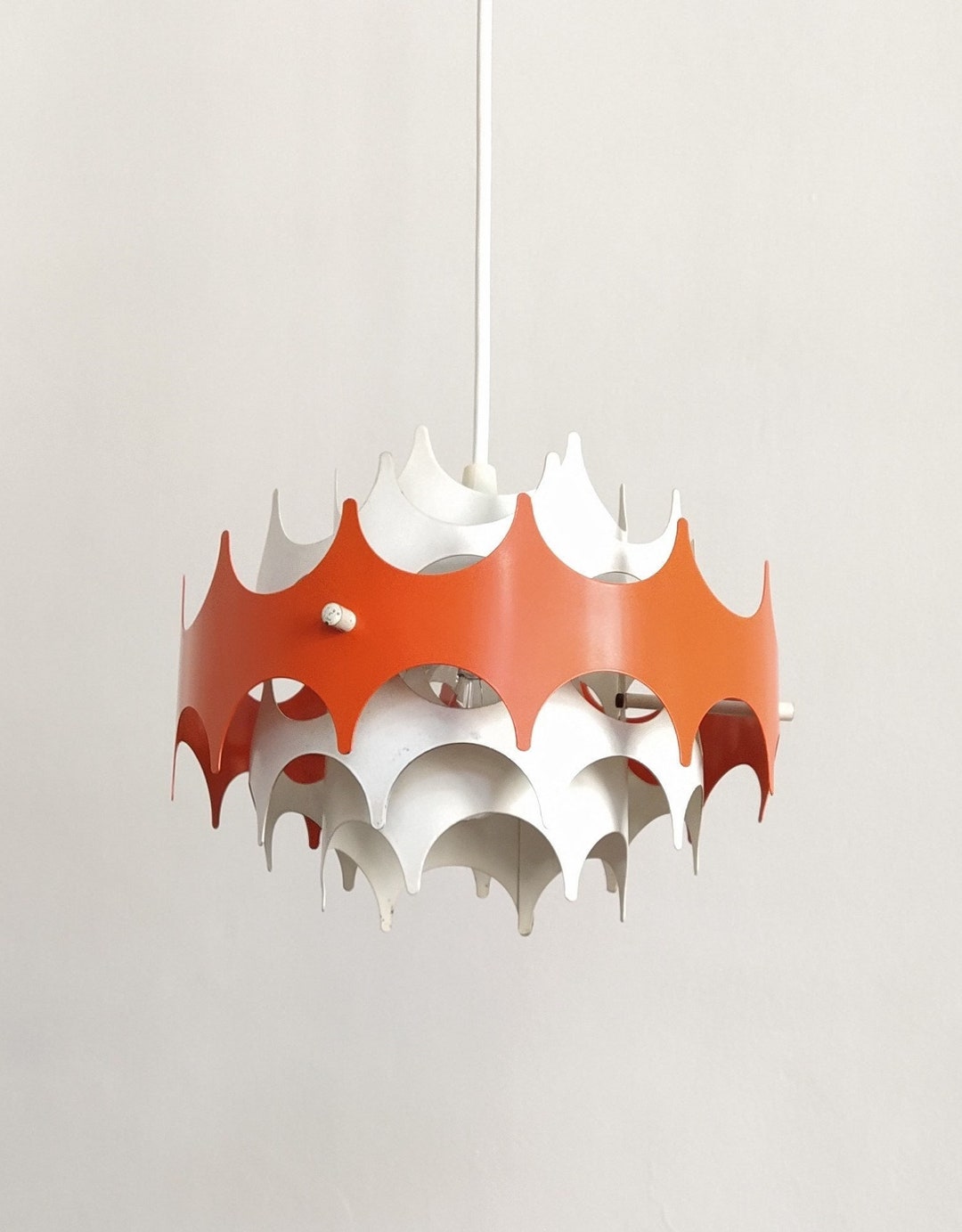 Small Mid-century Modern Spiky Metal Pendant Light, Prod. by Doria ...