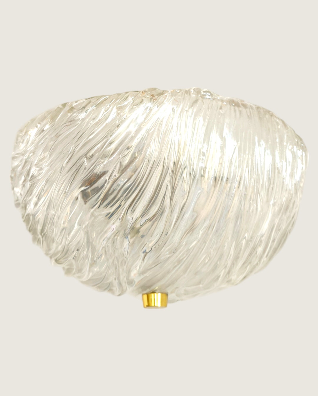 Modernist Rippled Glass Dome Flush Mount Light, Prod. by JT Kalmar ...