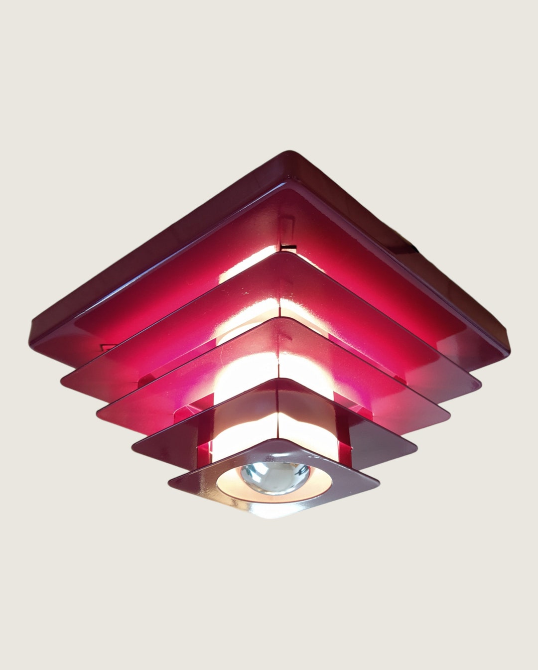 Purple Pyramid Wall Light, Prod. by Hustadt, Germany 1960s - Etsy