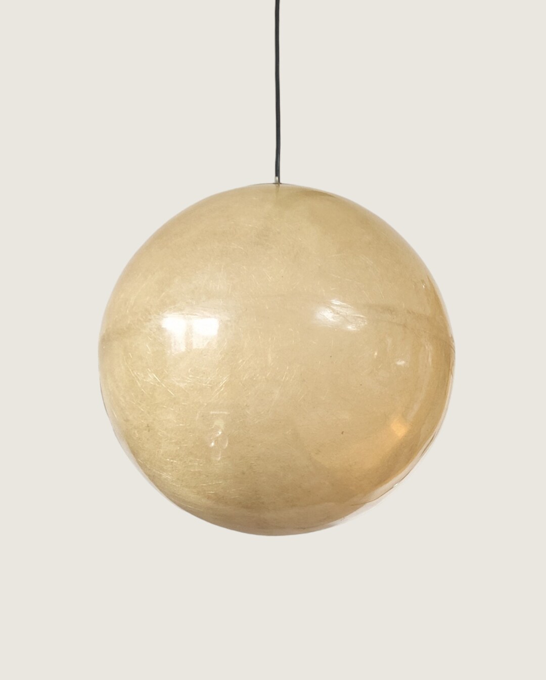 Large Mid-century Modern Fiberglass Sphere Pendant Light - Etsy
